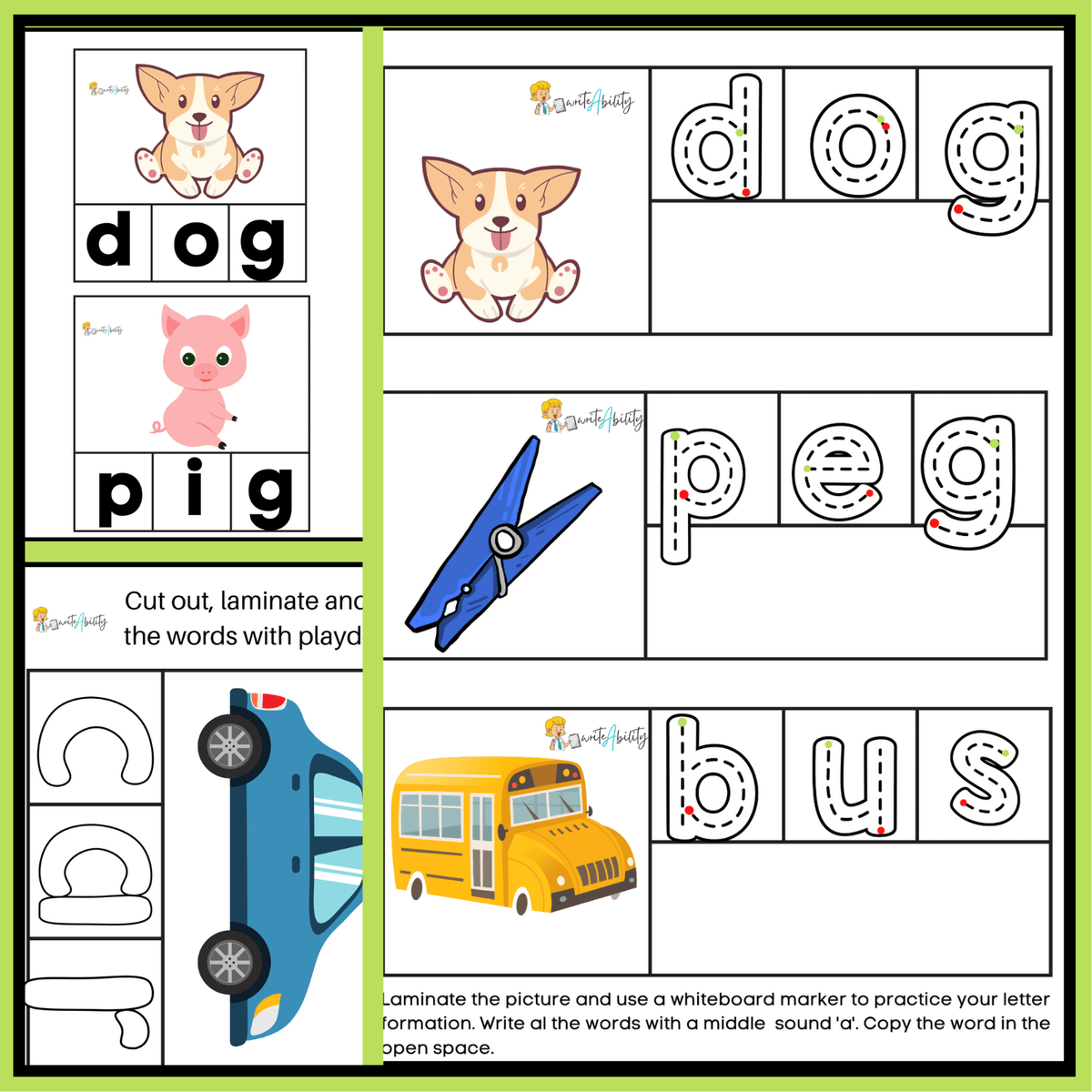 Let's Write 3 Letter Words-Activities and Worksheets– WriteAbility