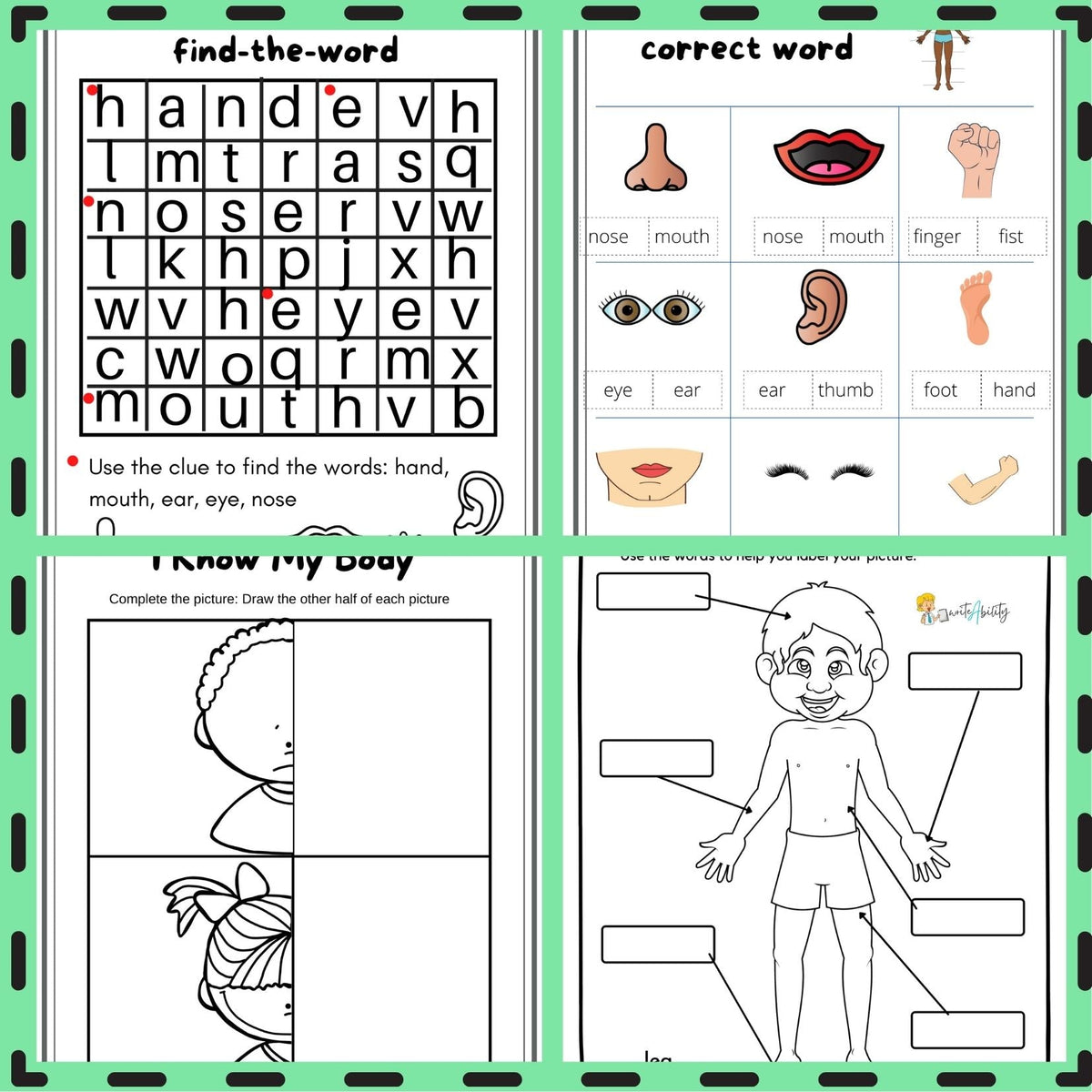 My Body: Visual Perceptual and Fine Motor Activities– WriteAbility