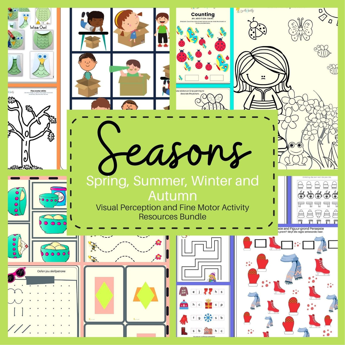Seasons: Perceptual and Fine Motor Activity Resource Bundle.– WriteAbility